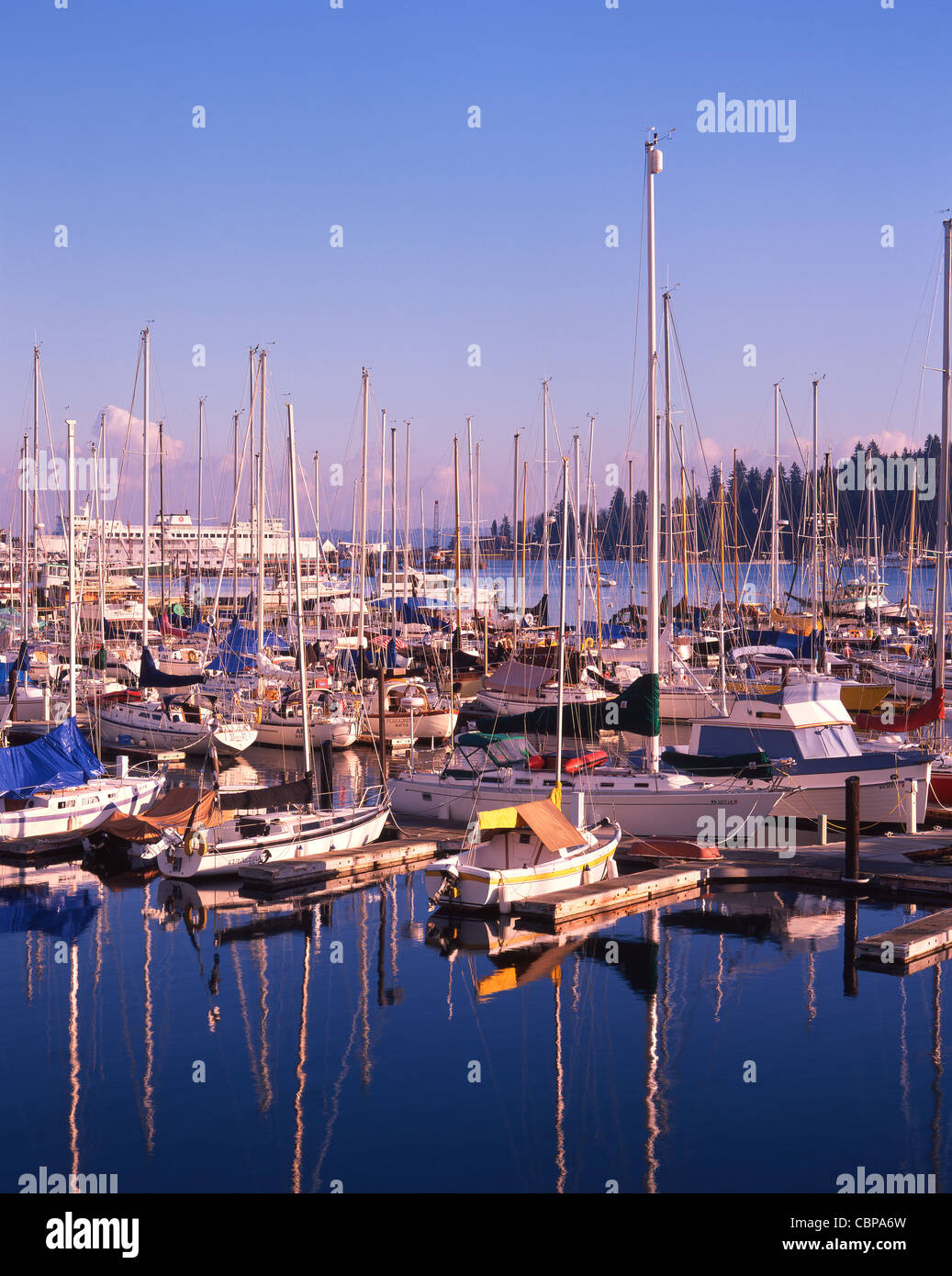 Bainbridge Island marina, Washington State Stock Photo - Alamy