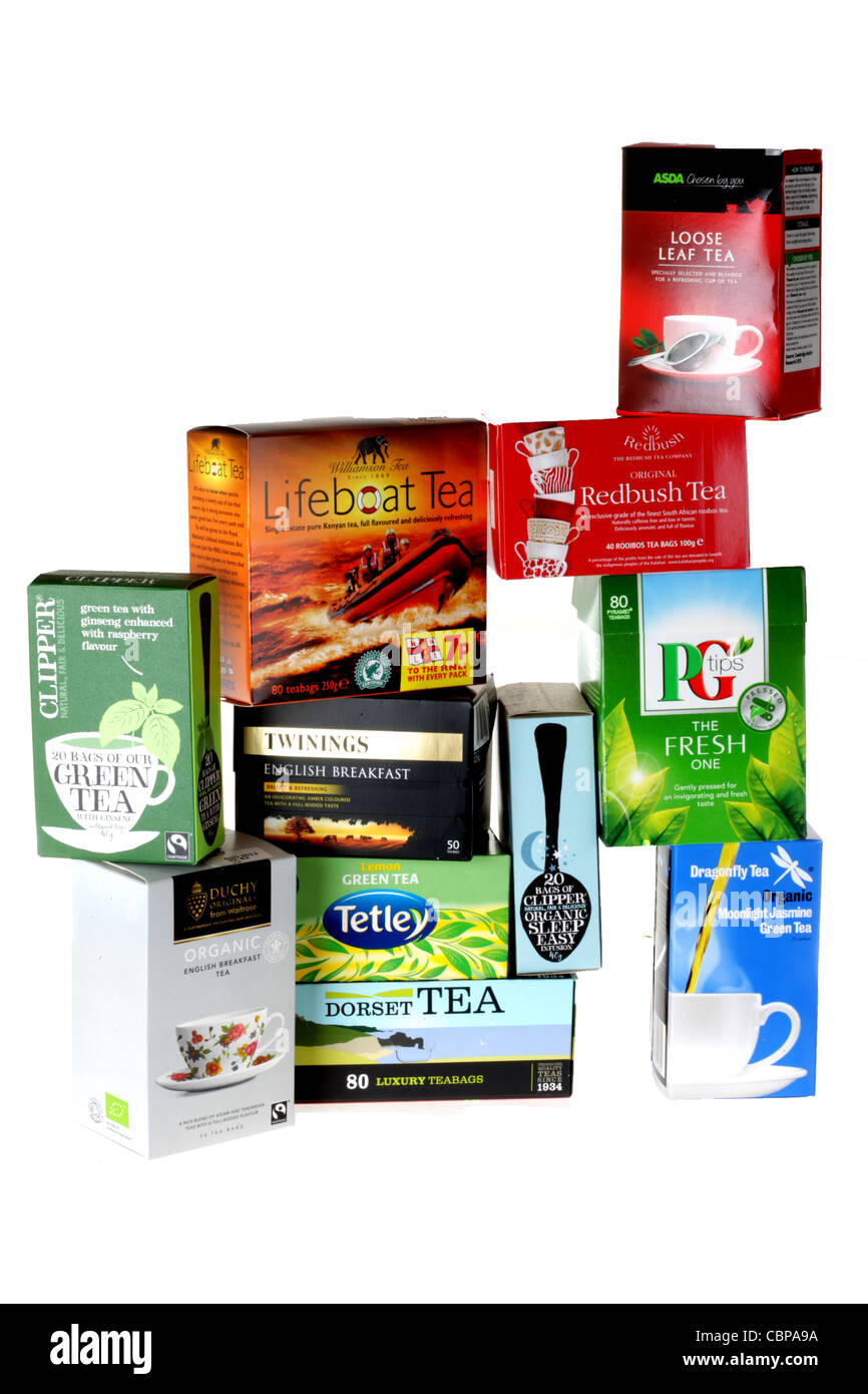 Packets of green tea hi-res stock photography and images - Alamy