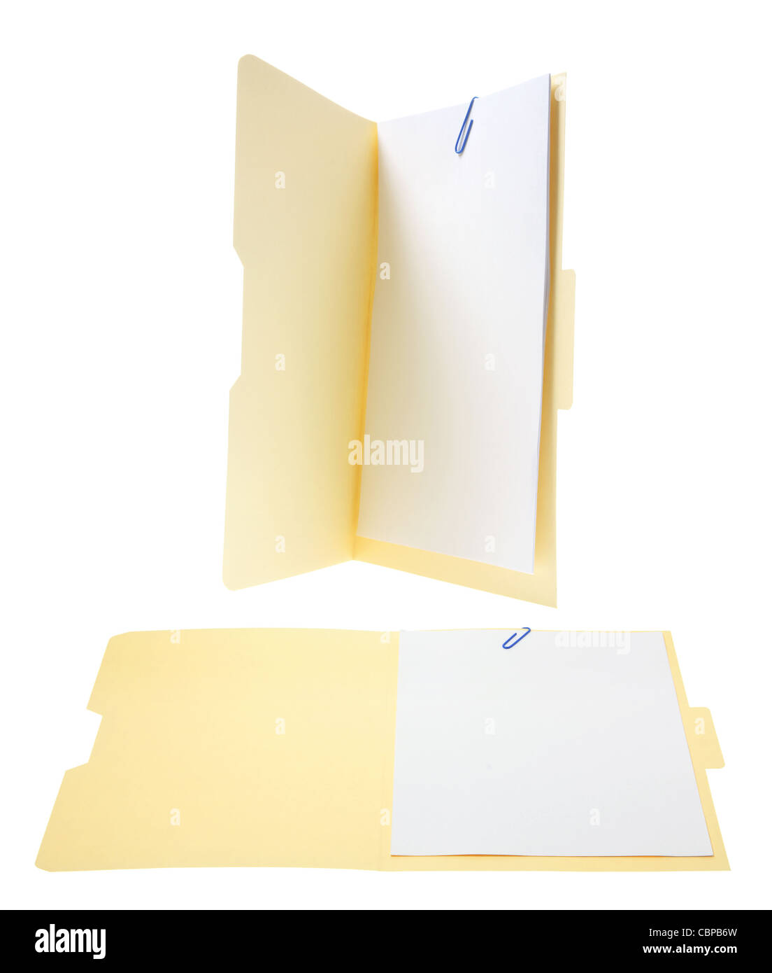 Manila Files on White Background Stock Photo - Alamy