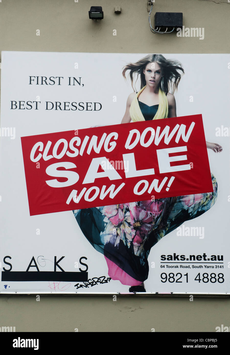 Closing down sign reflects a slump in consumer confidence and the fall ...