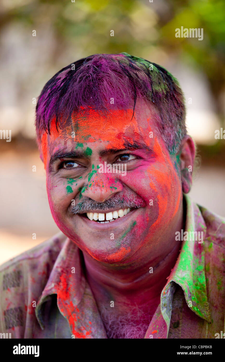 Indian man painted face hi-res stock photography and images - Alamy