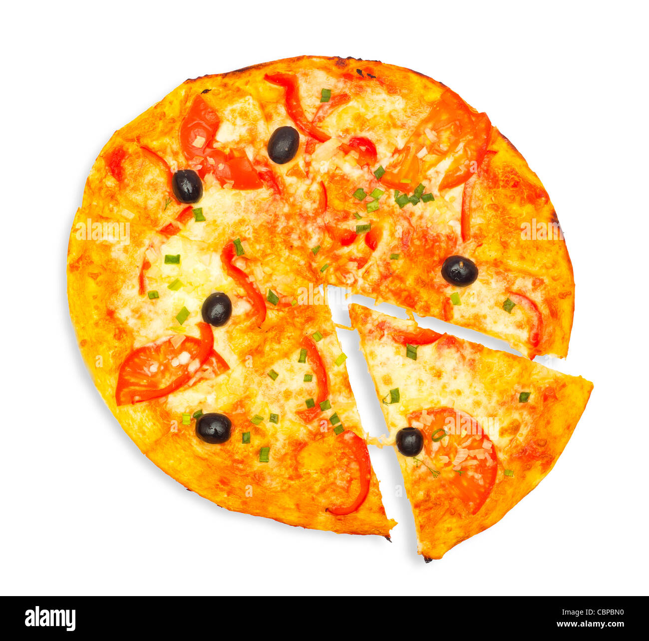 Cut pepperoni pizza on Cut Out Stock Images & Pictures - Alamy