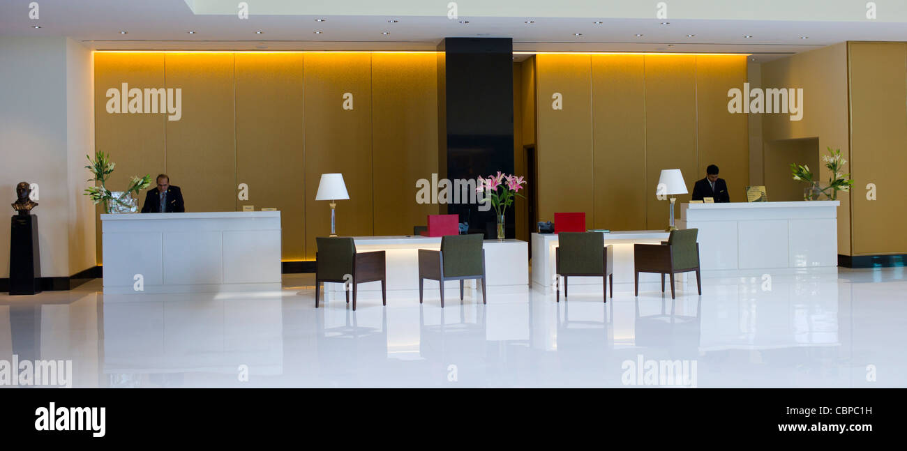 Lobby and Reception area in the 5-star Oberoi Mumbai Hotel at Nariman ...