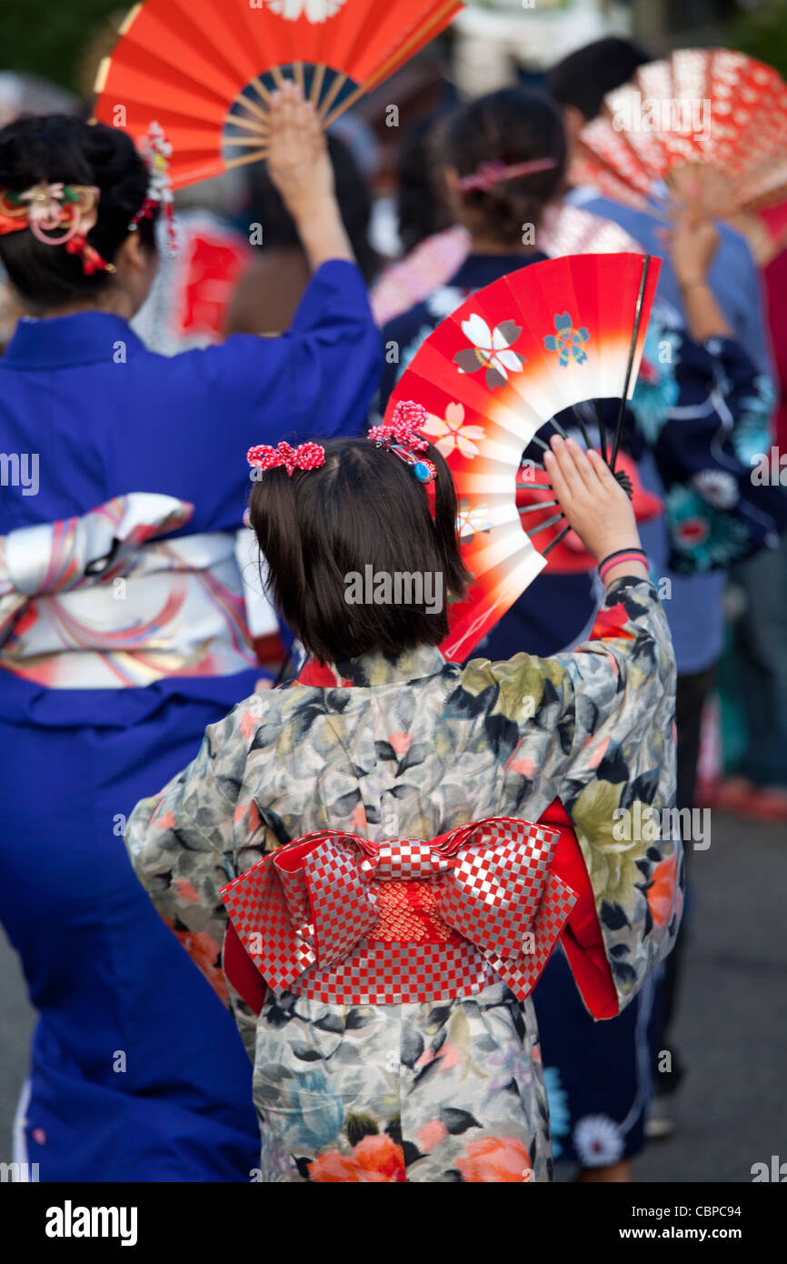 women dancing at Bon Oduri festival, Seattle, Washington Stock Photo ...