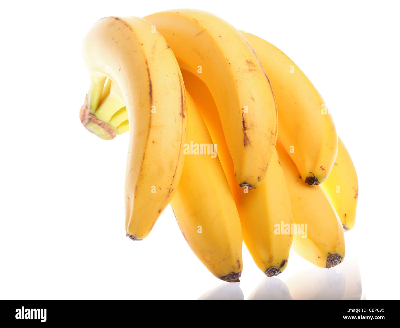 yellow bunch bananas isolated on white background Stock Photo - Alamy