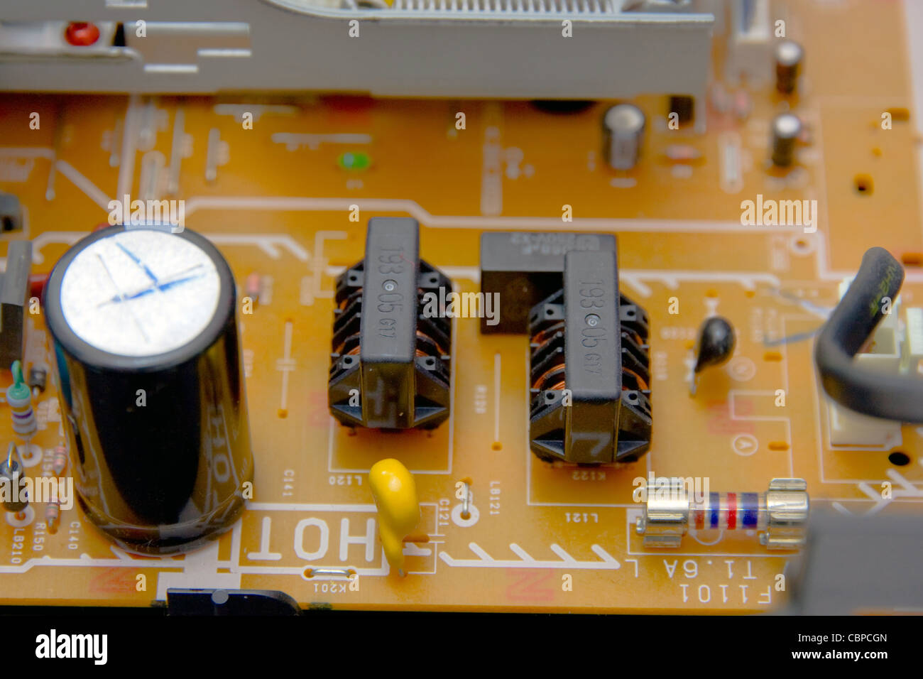 electronic board with parts Stock Photo - Alamy
