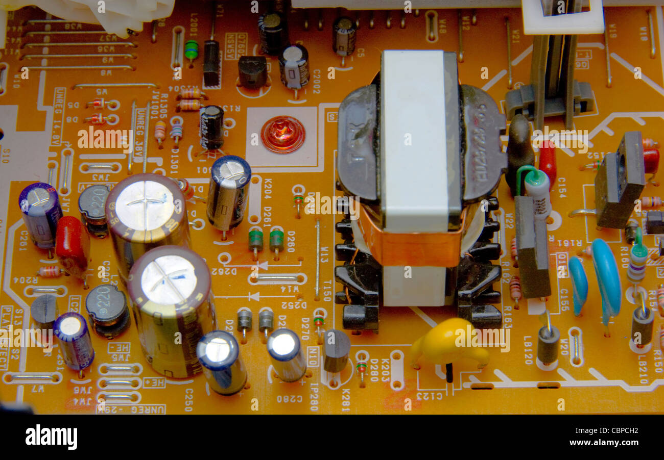 electronic board with parts Stock Photo - Alamy