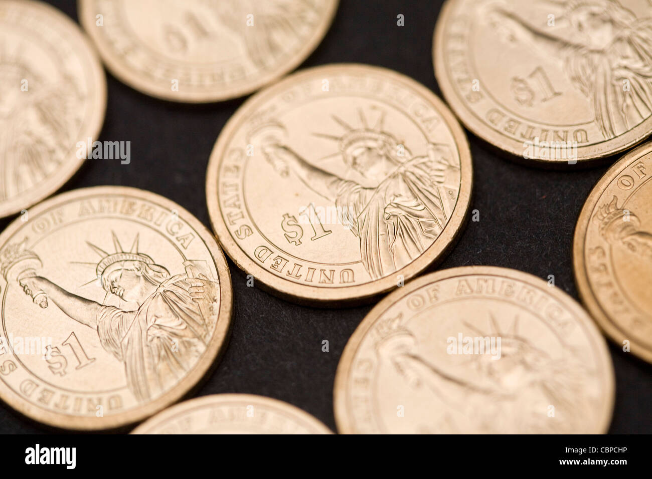 United States one dollar coins Stock Photo - Alamy