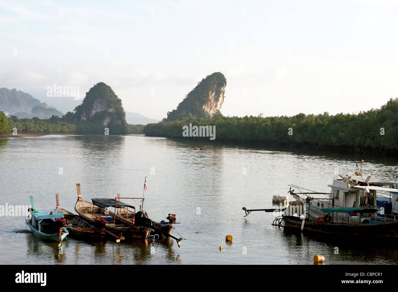 Boats anchored in scenic krabi hi-res stock photography and images - Alamy