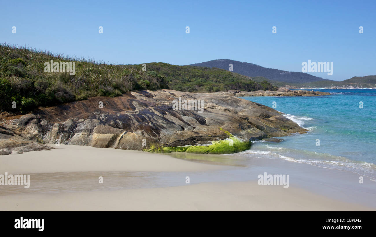 The beach at Madfish Bay in William Bay National Park, near the town of ...