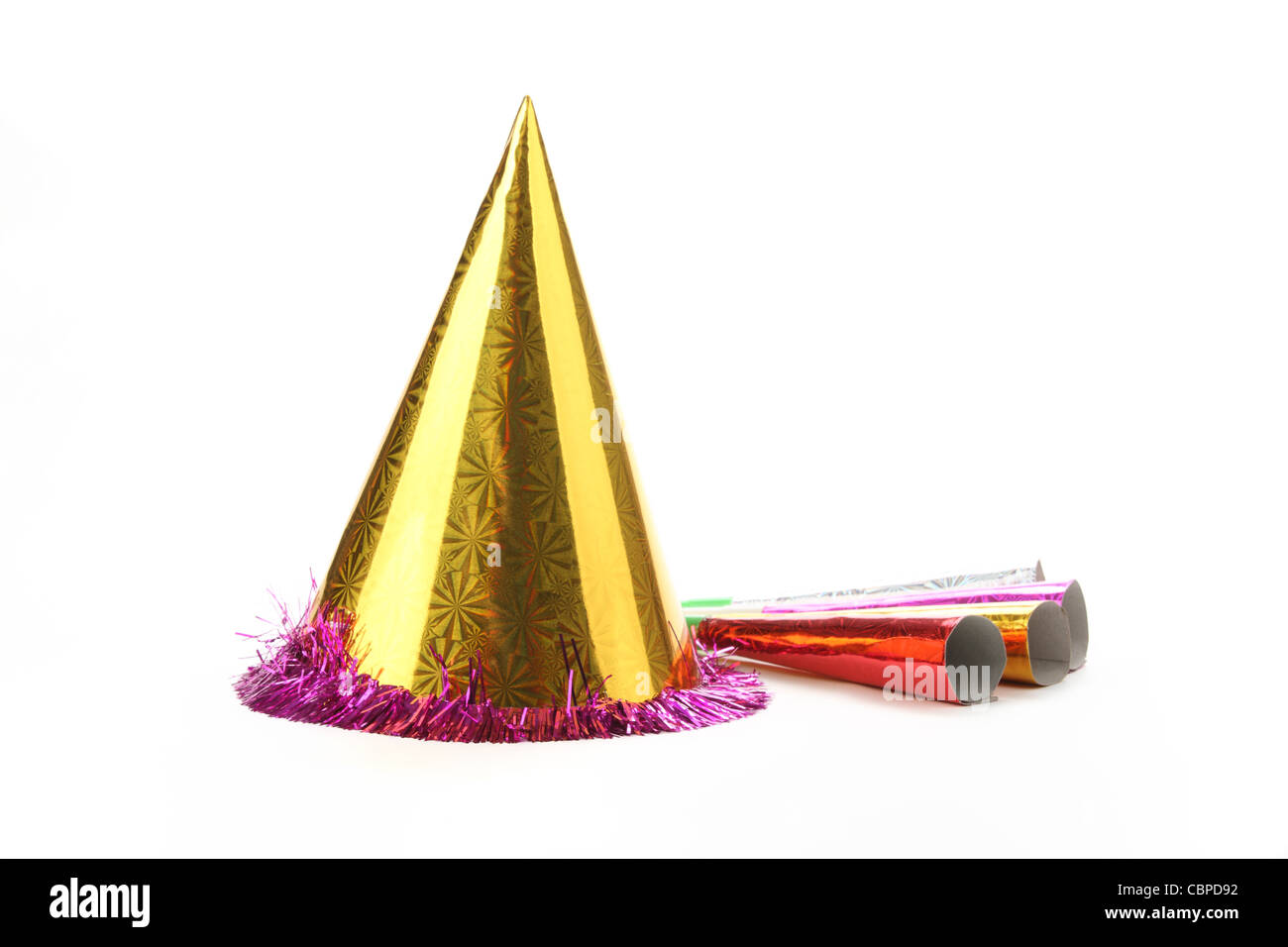 Party hat isolated on white Stock Photo - Alamy