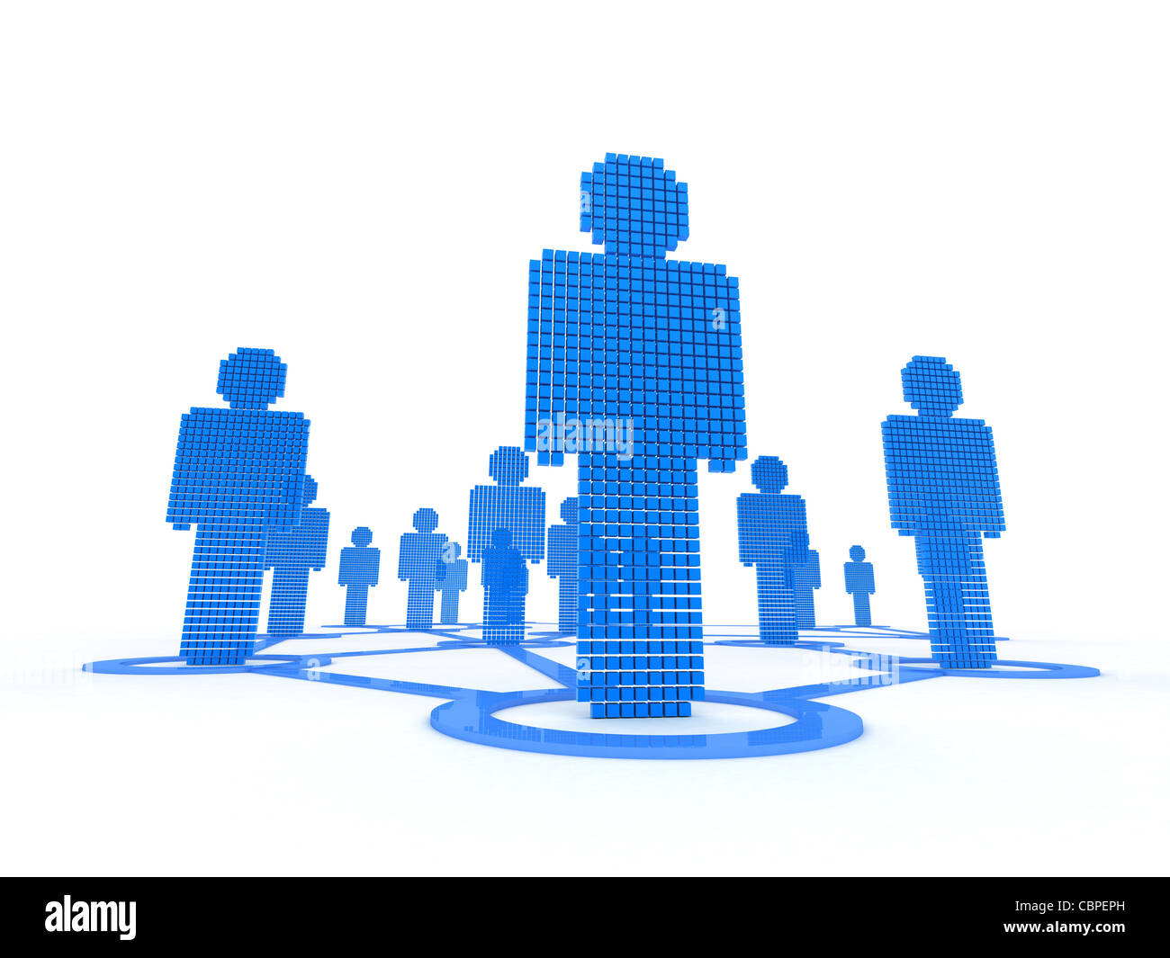 Abstract group people (done in 3d, white background Stock Photo - Alamy