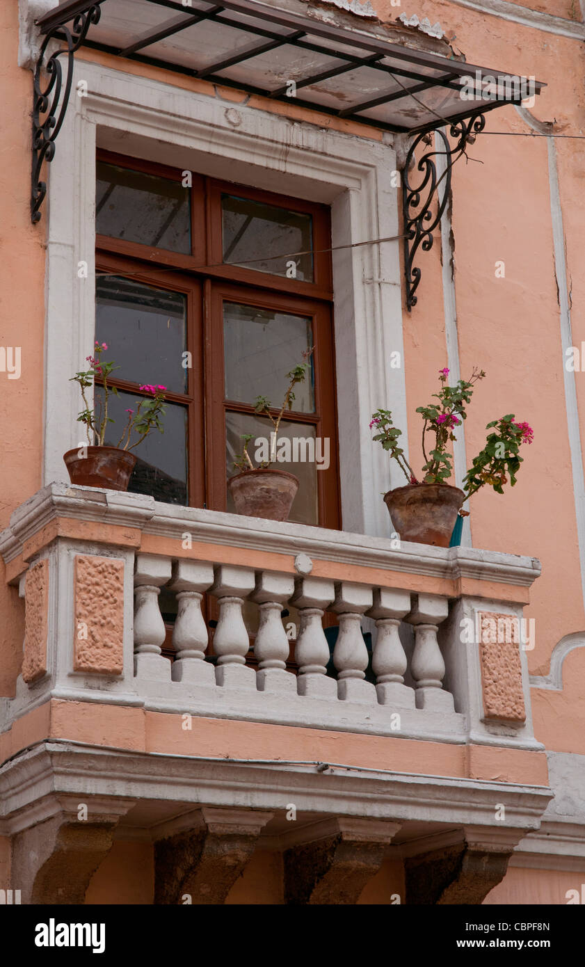 Colorful architecture on buildings in downtown Quito Ecuador Stock ...