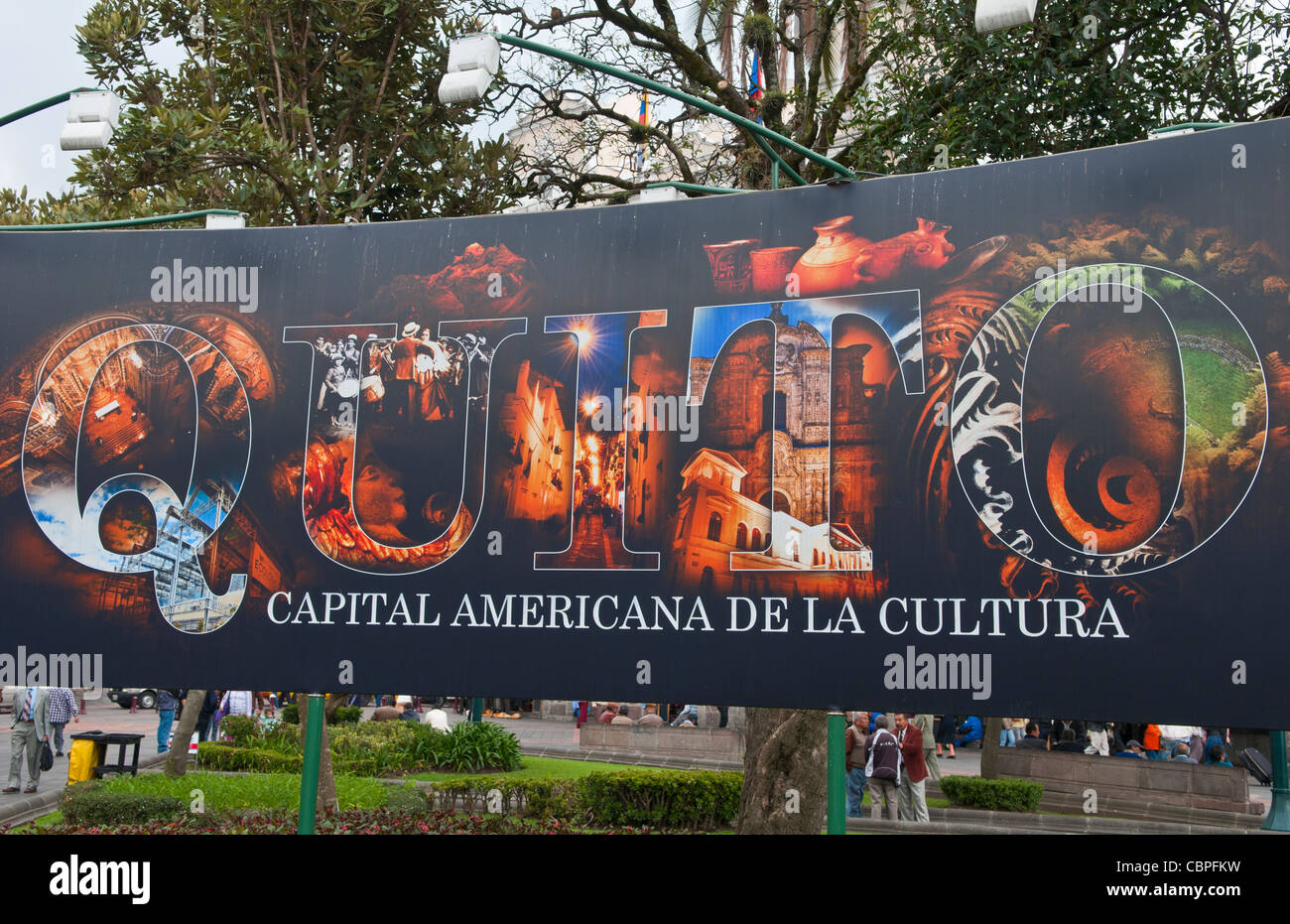 Welcome sign in downtown Quito Ecuador Stock Photo - Alamy