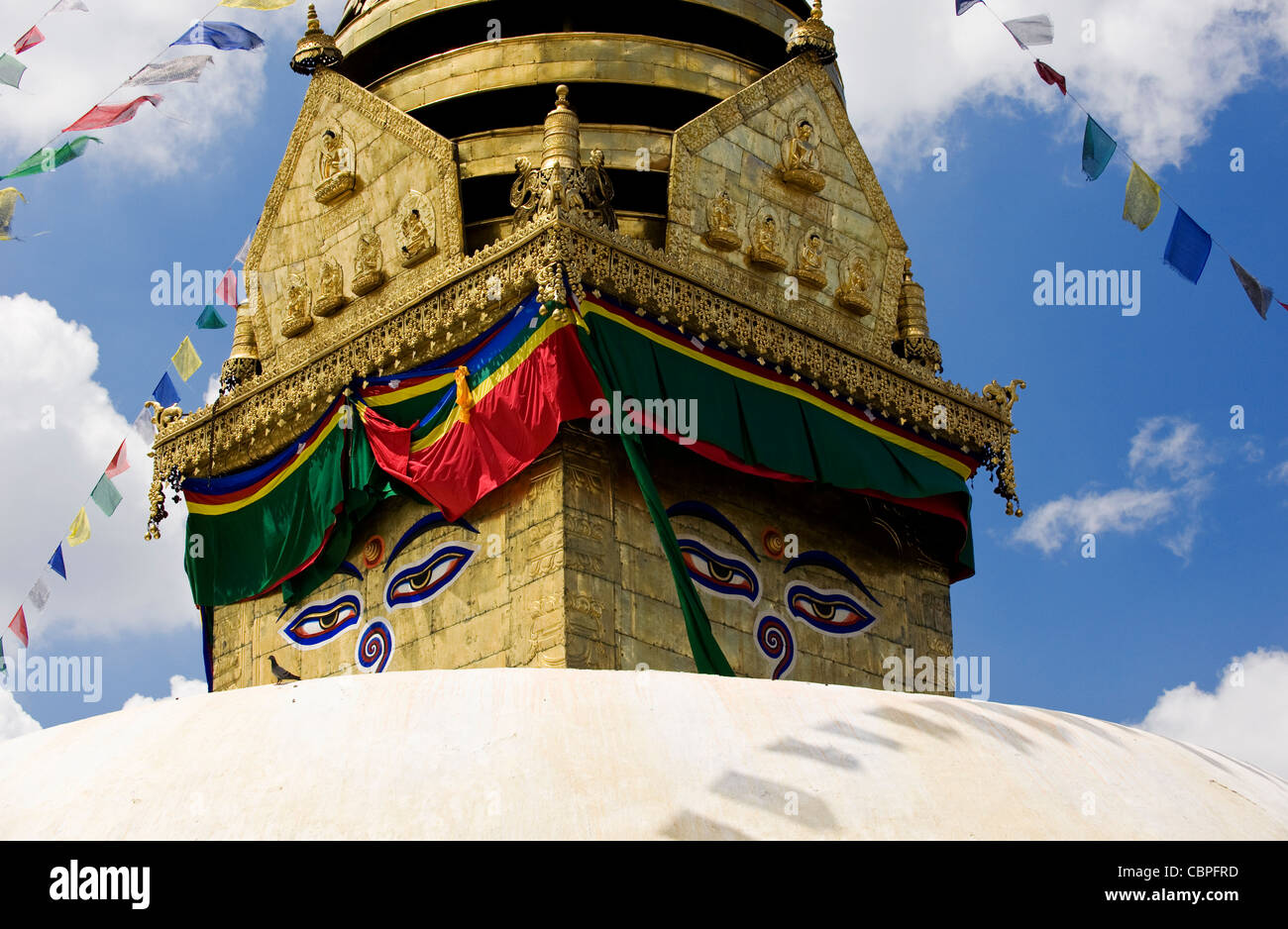 The Buddhist temple of Swayambhunath - also known as Monkey Temple ...