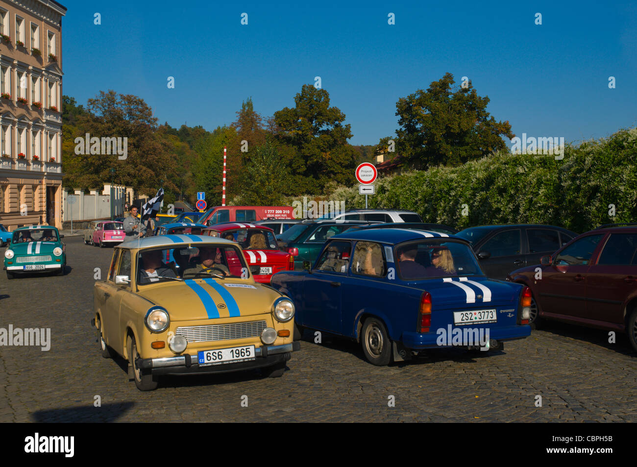 Trabant cars at start of a race Prague Czech Republic Europe Stock ...