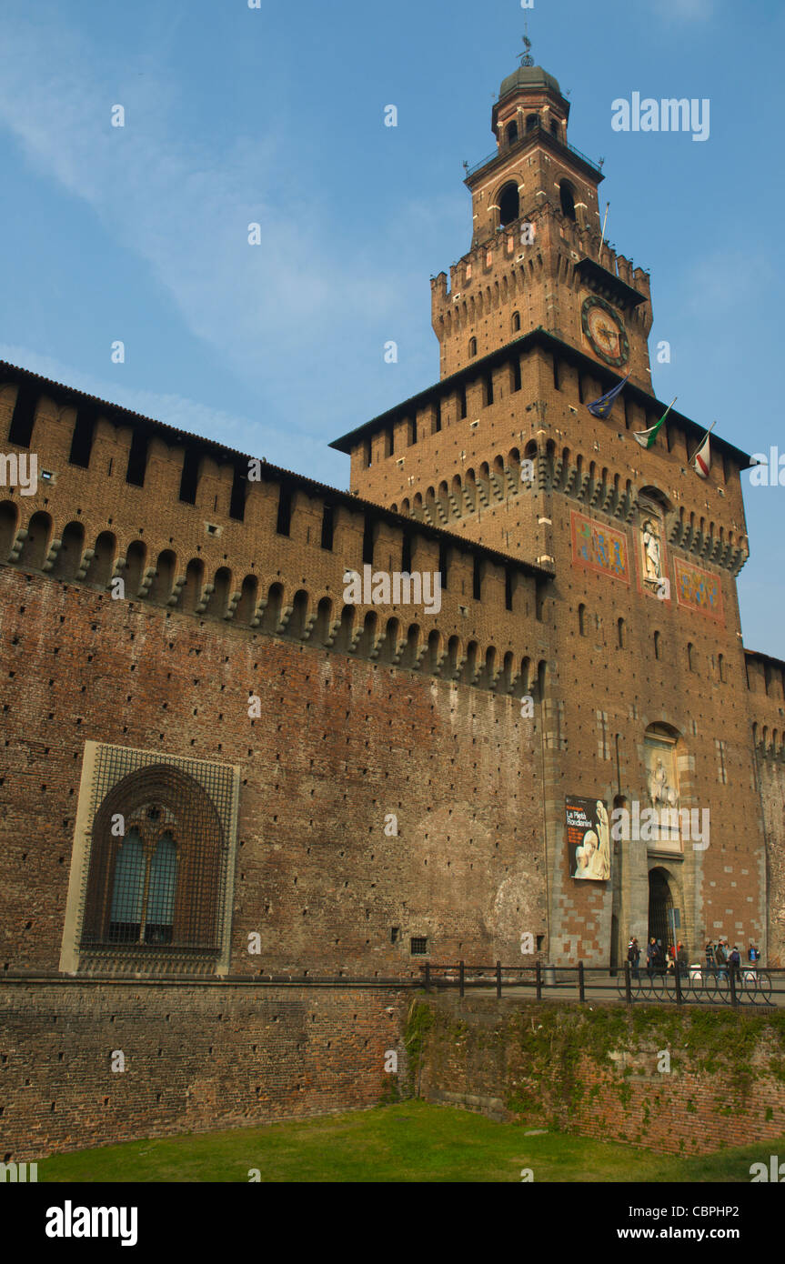 Torre del Filarete gate Castello Sforzesco castle Milan Lombardy region ...