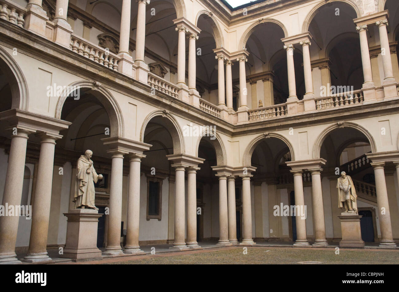 Pinacoteca di Brera art museum courtyard Brera district central Milan ...