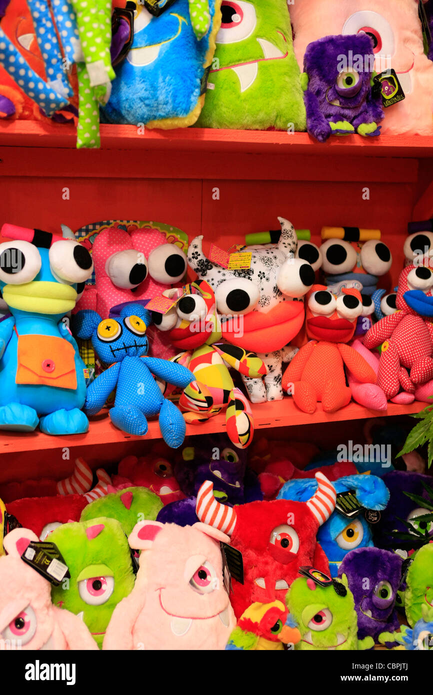 Christmas toy store with a display of monsters Stock Photo - Alamy