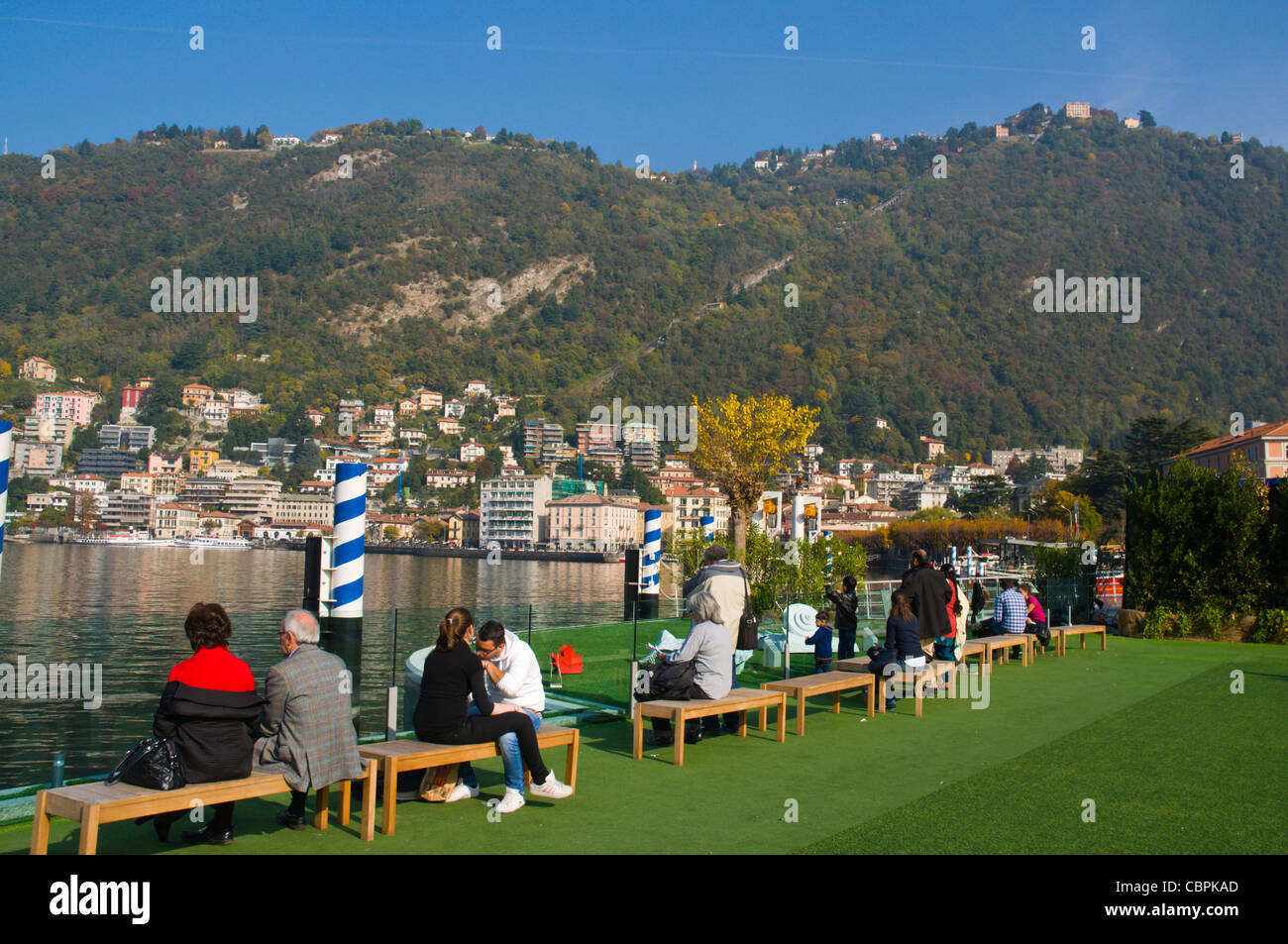 People by Lago di Como the Como lake at Como town Lombardy region Italy ...