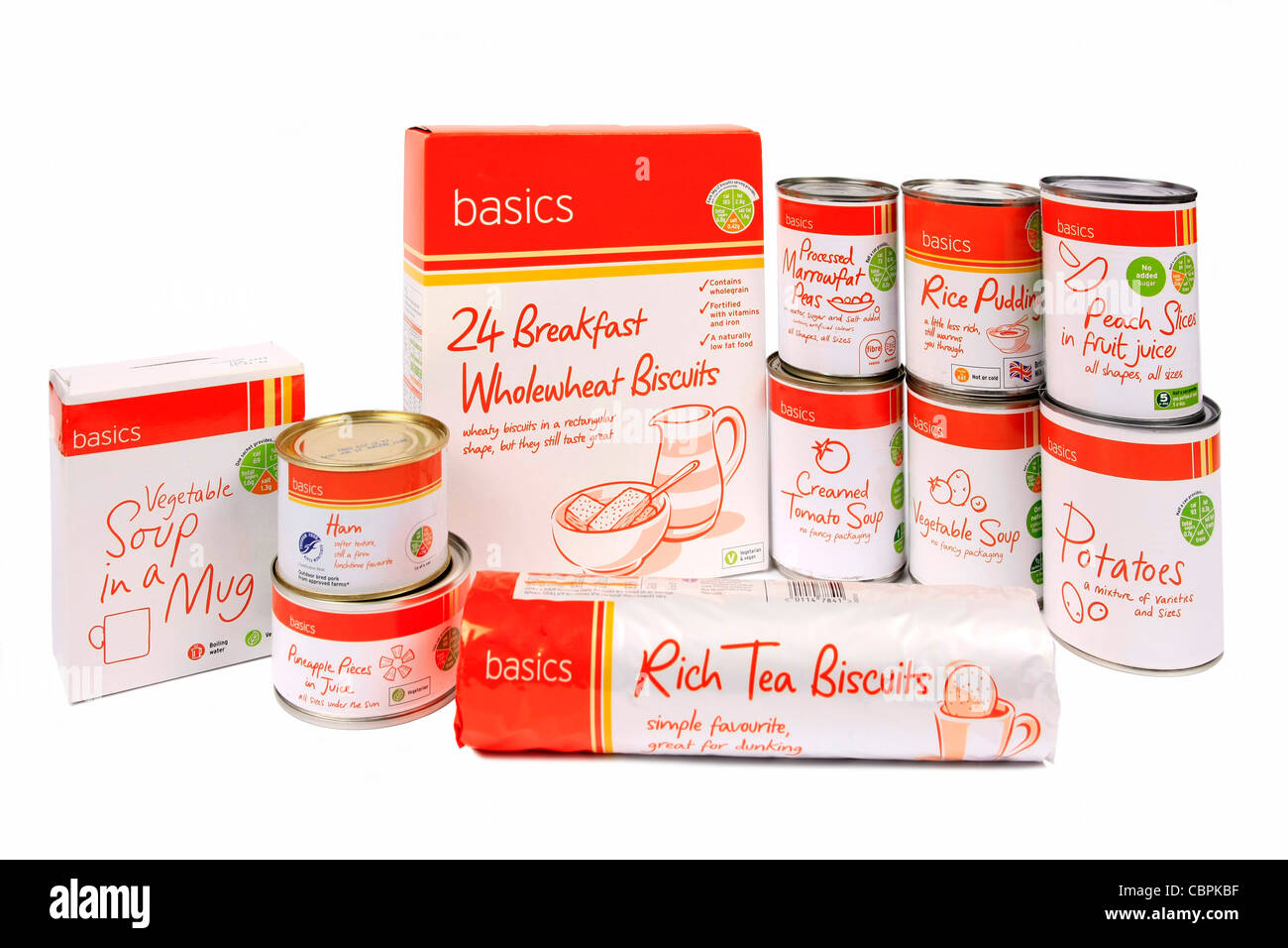 Cheap Basic canned and packet foods on offer at a supermarket for ...