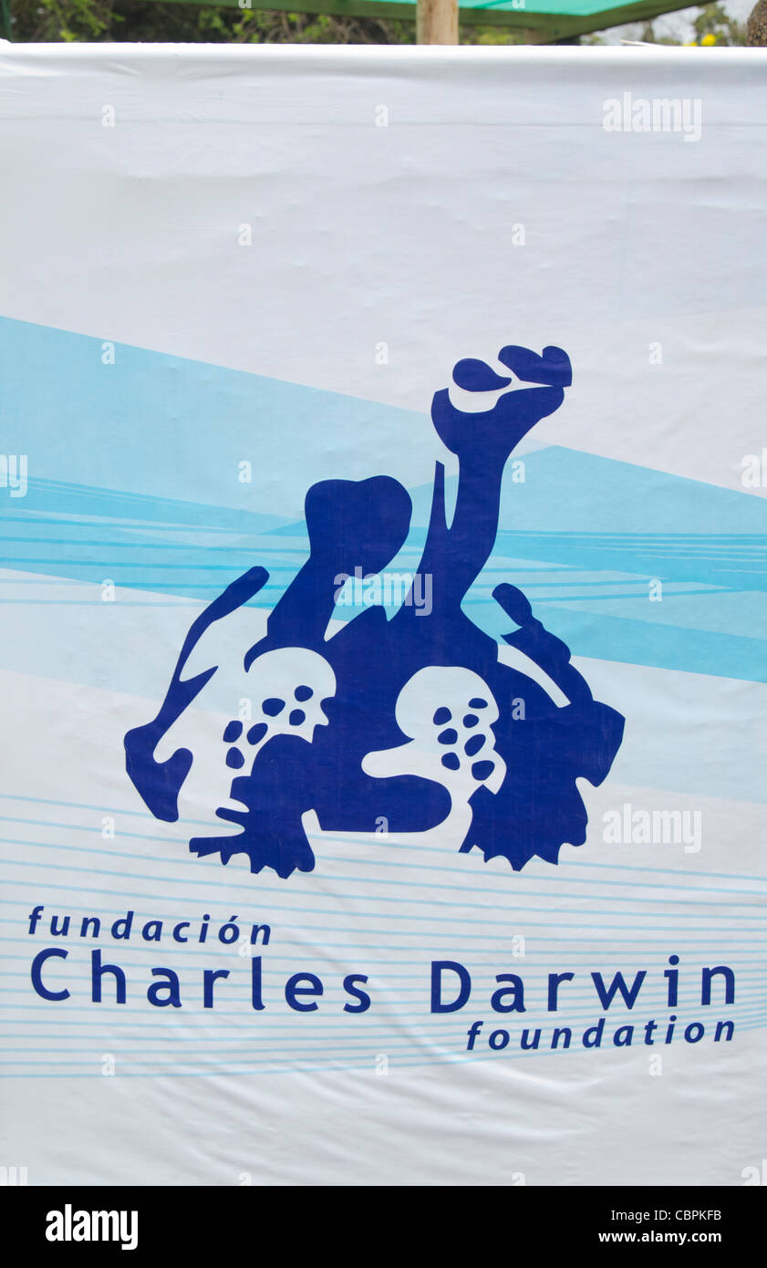 Charles Darwin sign for tortoise on Santa Cruz Highlands Galapagos ...