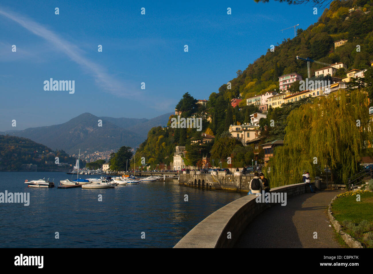 Lago di Como the Como lake at Como town Lombardy region Italy Europe ...
