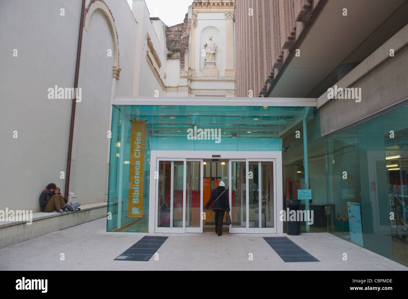 Biblioteca civica the main library building exterior old town Verona ...