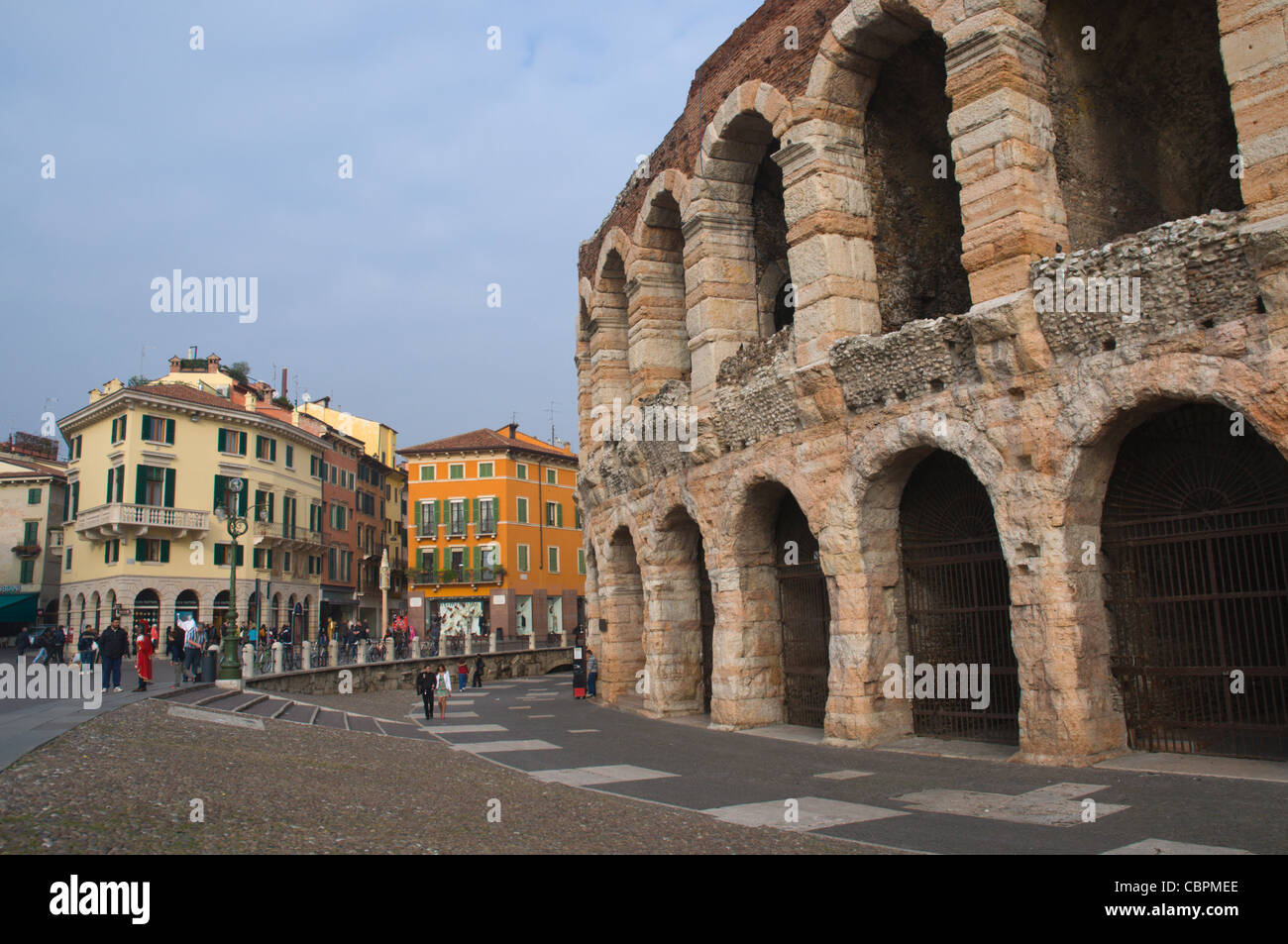 Piazza Bra square old town Verona the Veneto region northern Italy ...