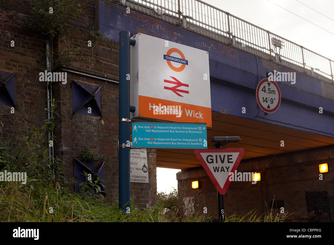 The Train Station sign at the Over ground Hackney Wick Station, The new ...