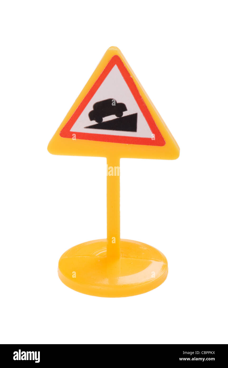 object on white - toy road sign Stock Photo - Alamy