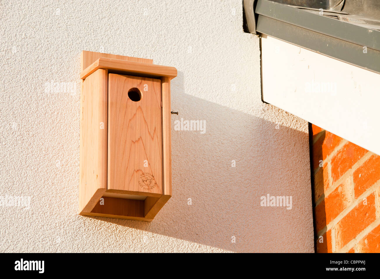 A bird box on a new house, Sunderland, UK Stock Photo - Alamy