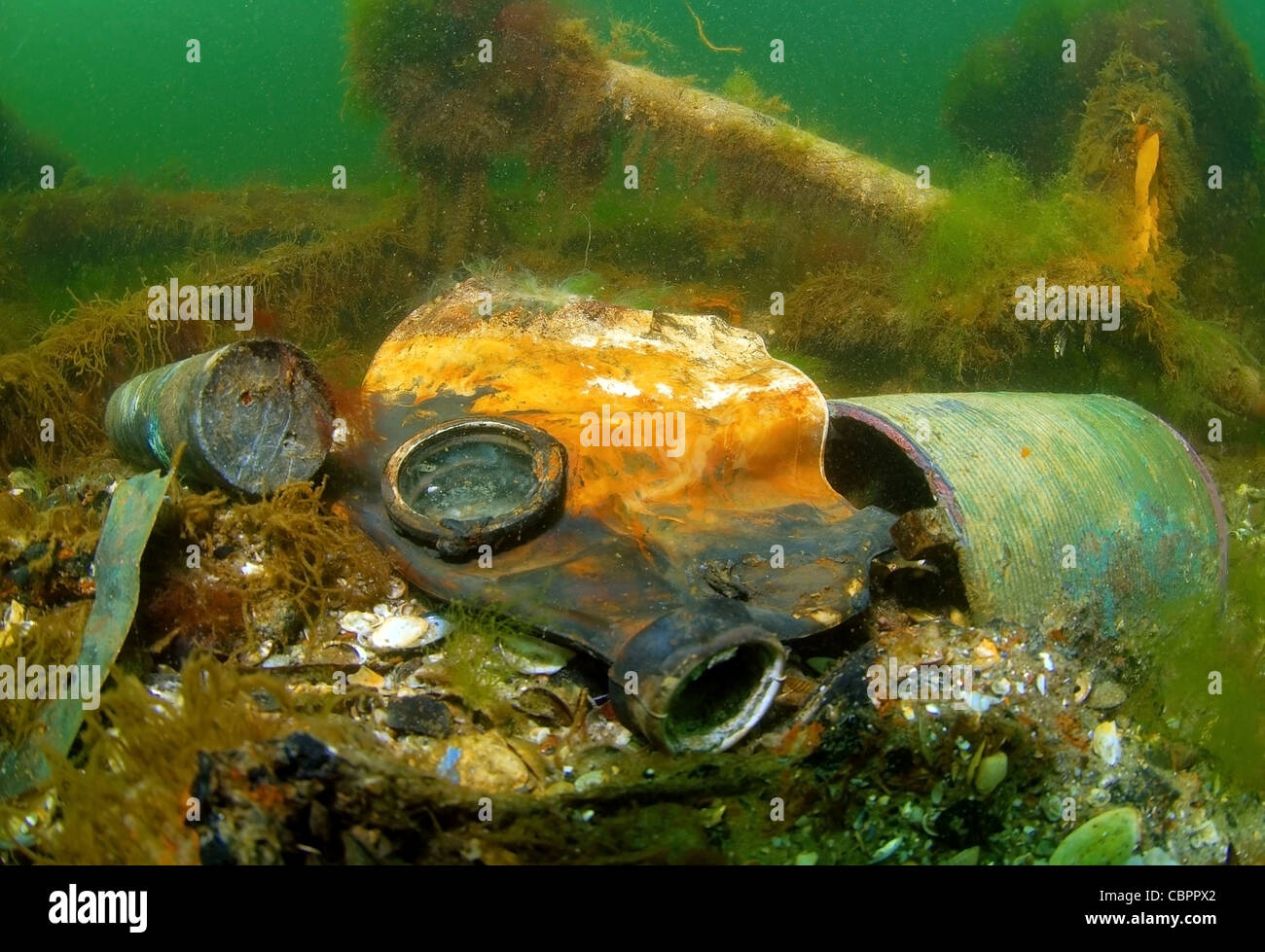 Gas mask, Underwater wreck - mine trawler "Collective farmer ...