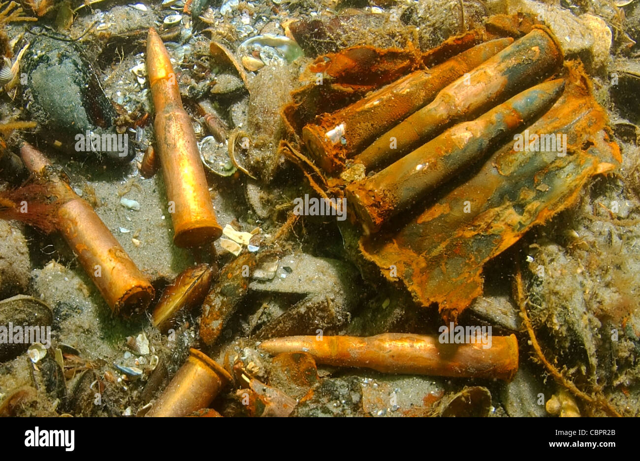 Ammunition, cartridges, bullets, Underwater wreck - mine trawler ...