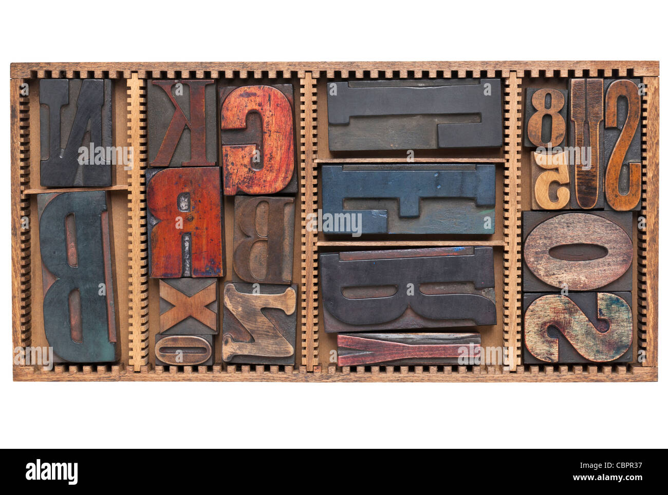 letters and numbers - a variety of vintage letterpress printing blocks ...