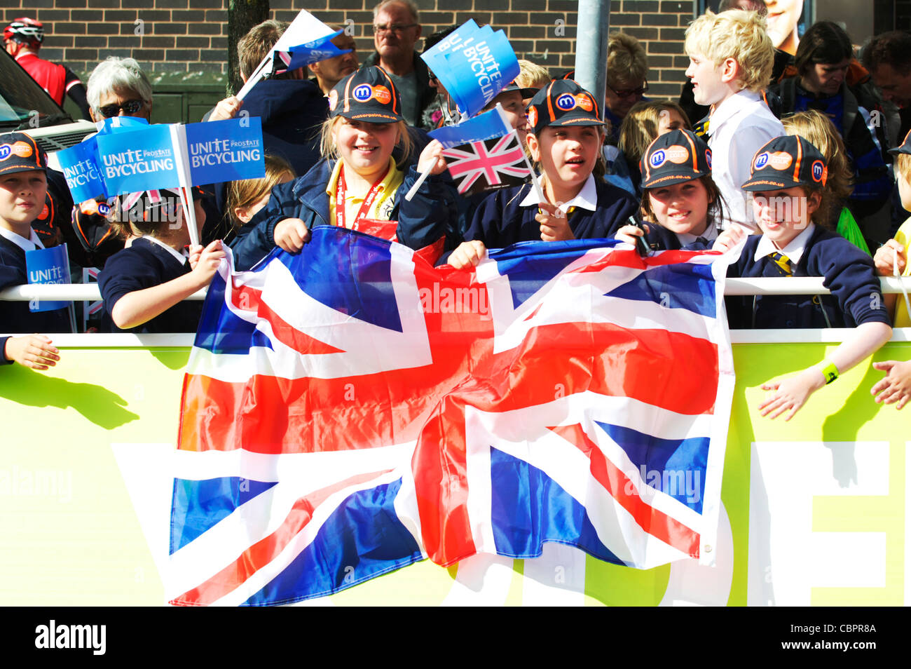 Flag waving children hi-res stock photography and images - Alamy