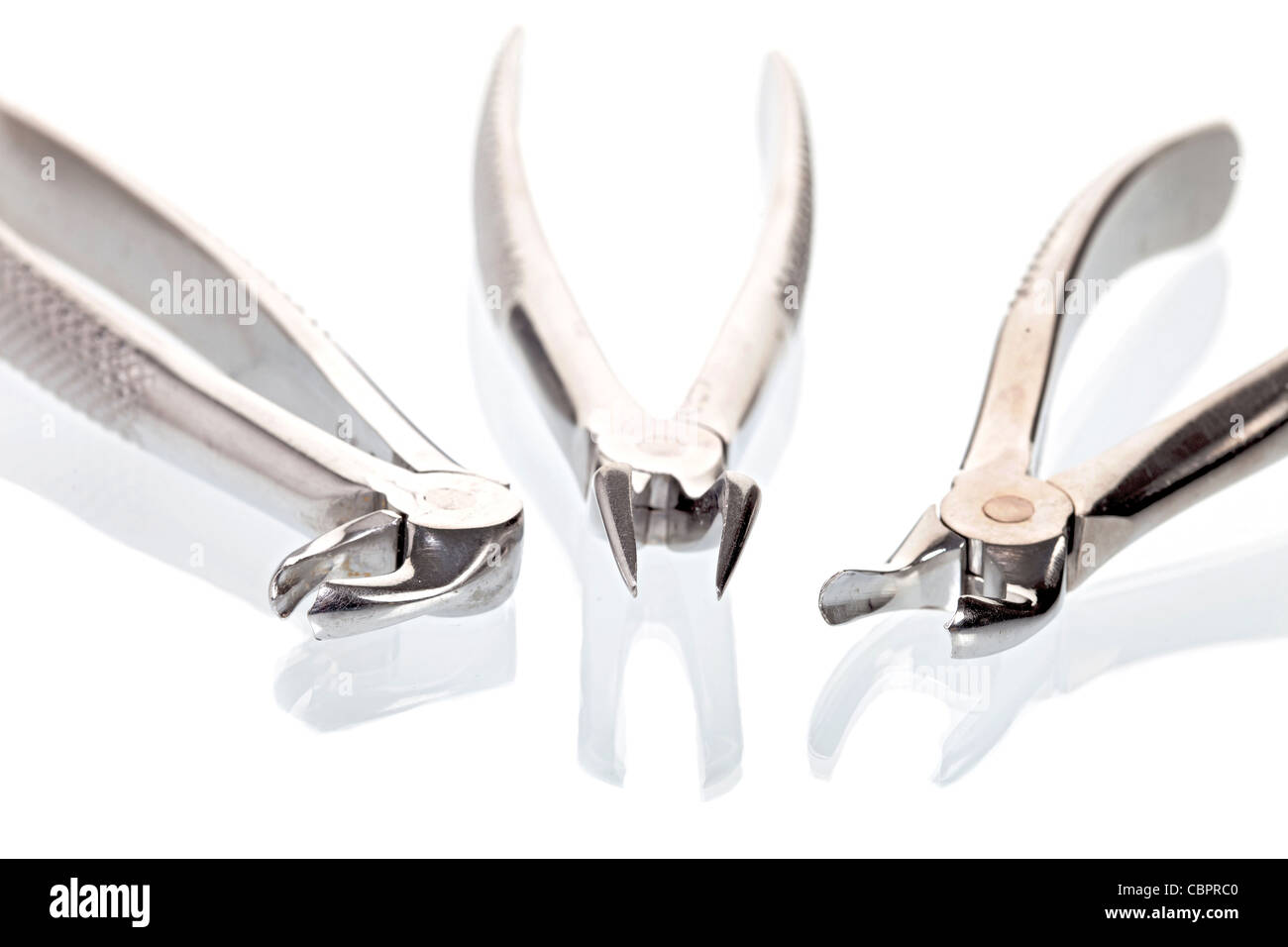 set of medical metal orthodontic tools for dental surgeon Stock Photo ...