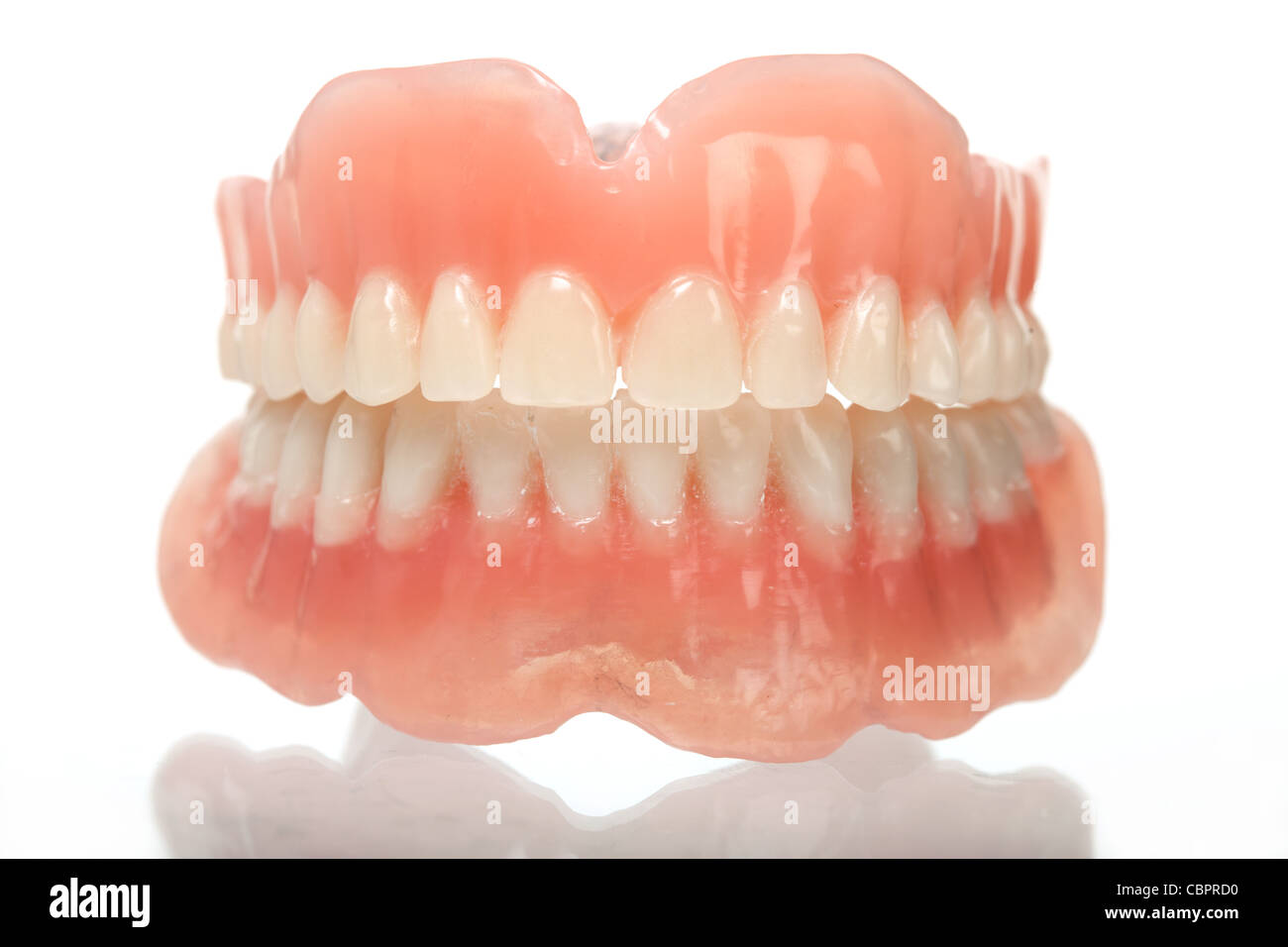 full set of acrylic denture isolated on white background Stock Photo ...