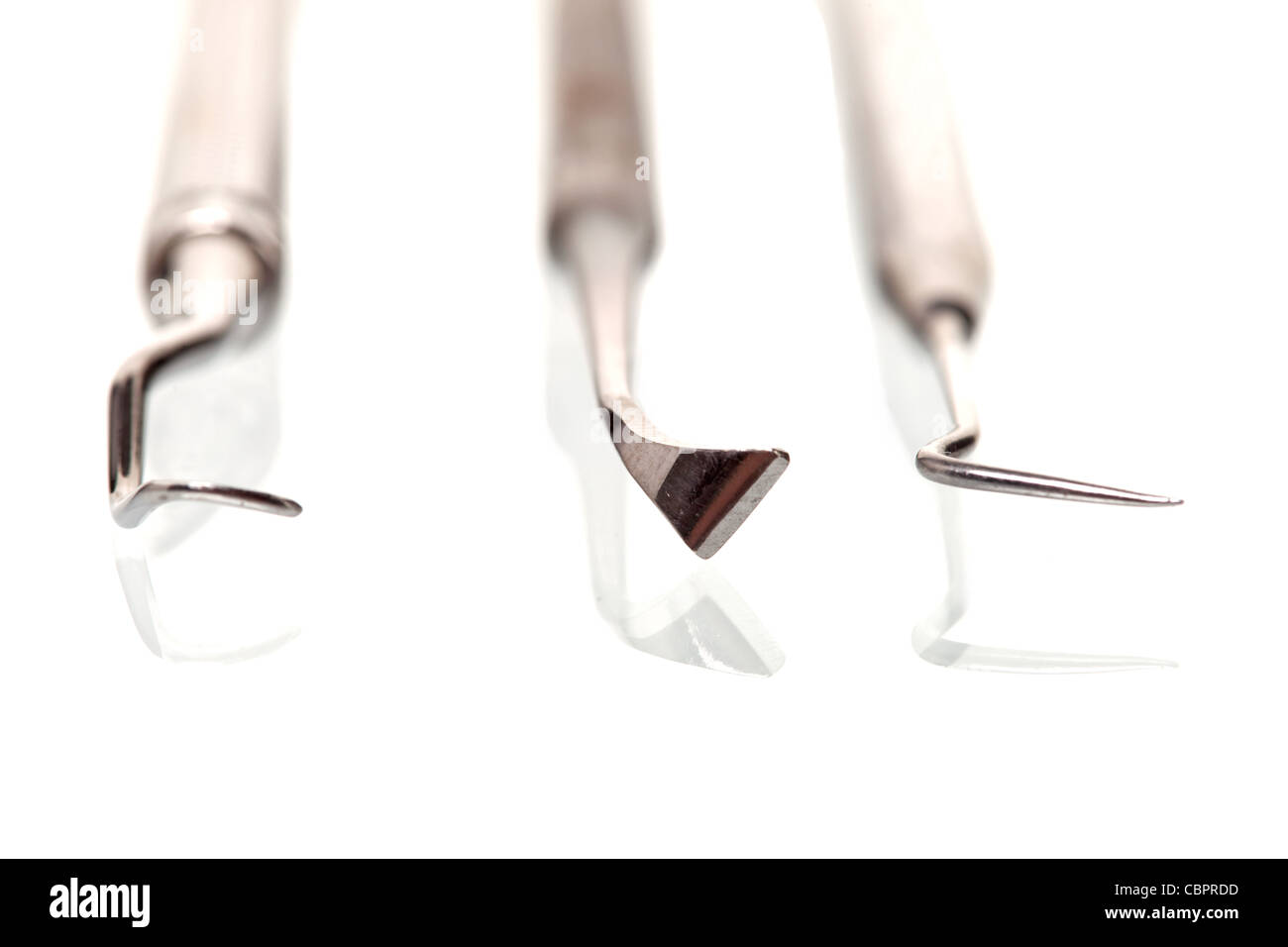 Set of metal medical equipment tools for teeth dental care Stock Photo ...