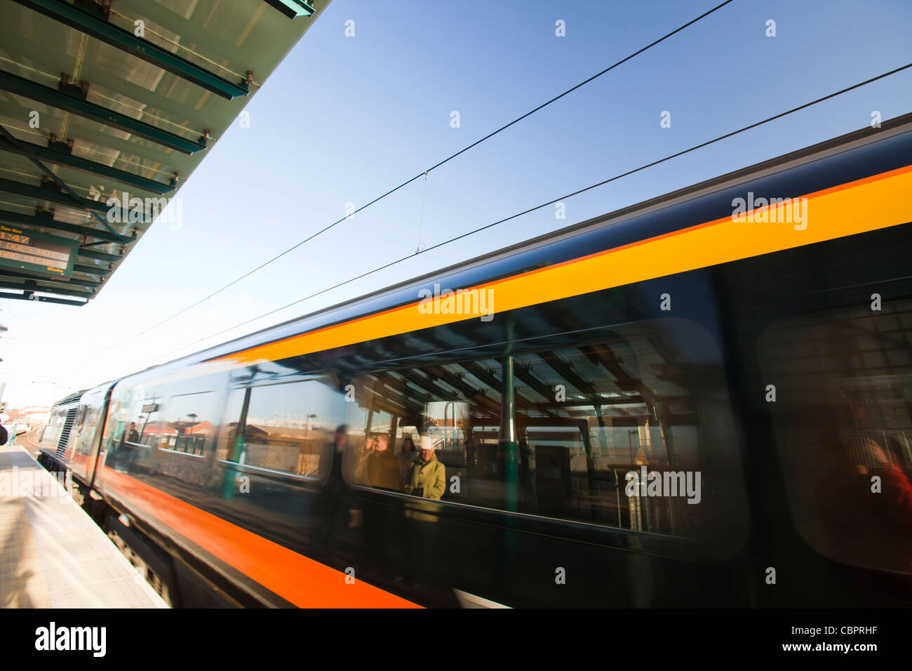 A train at Sunderland train station, North East, UK Stock Photo - Alamy