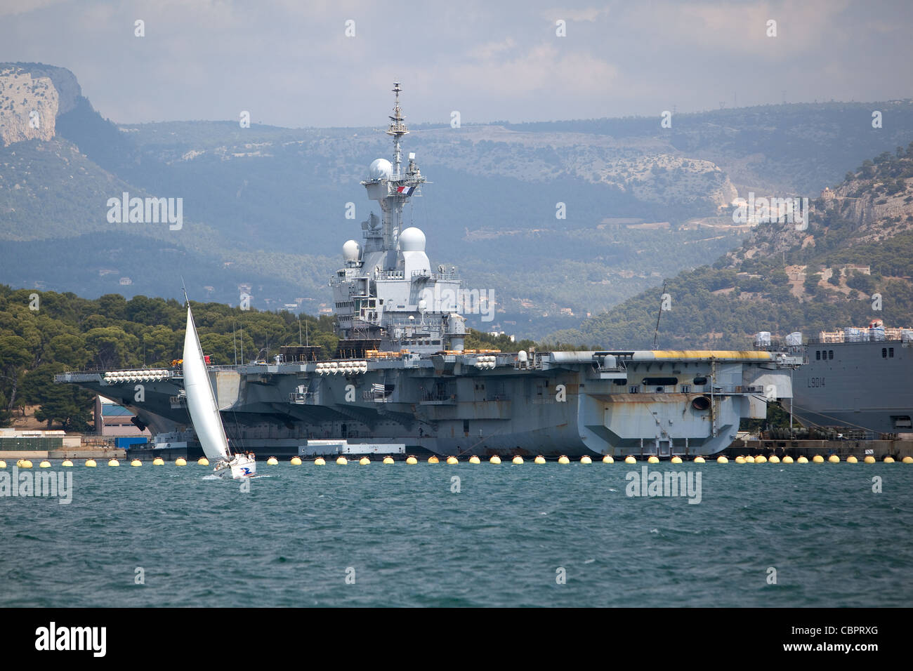 French aircraft carrier Charles de Gaulle at the French Naval base at ...