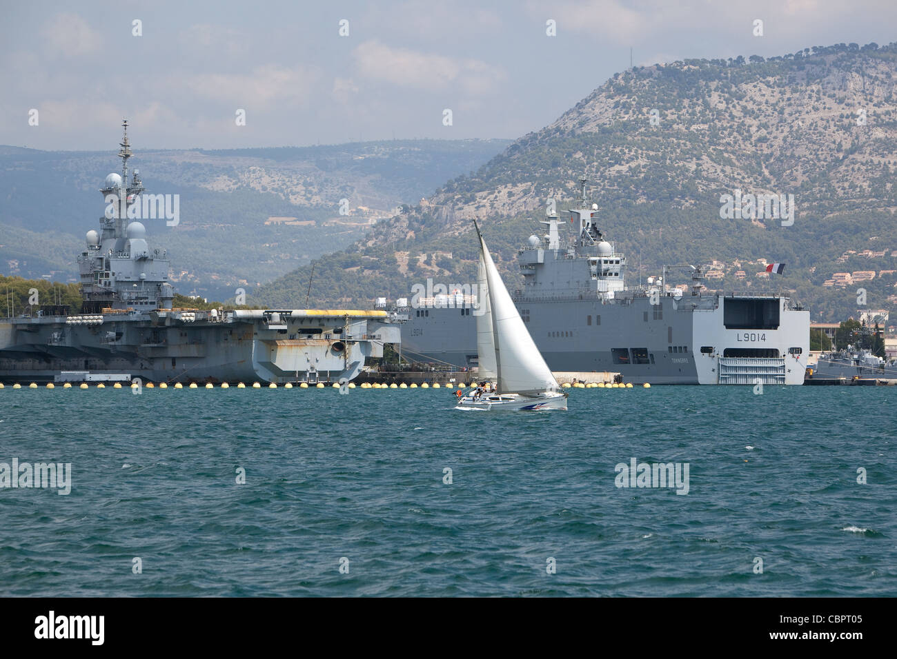 French aircraft carrier Charles de Gaulle and alongside is Tonnerre ...