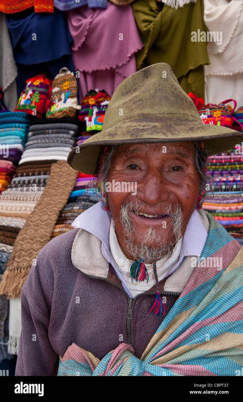 Old traditional man in hat in small town of Pisaq Peru Stock Photo - Alamy