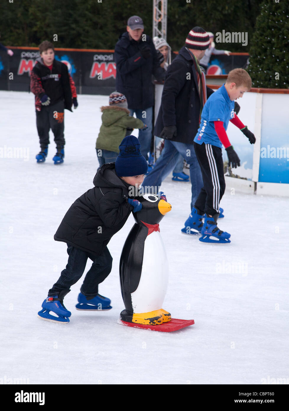 Learning to ice stake Stock Photo - Alamy