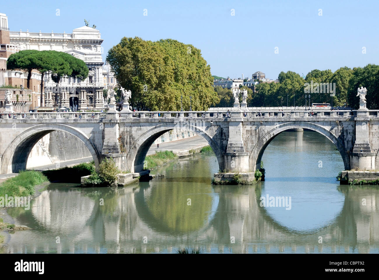 Angel bridge at the Tiber in Rome Stock Photo - Alamy