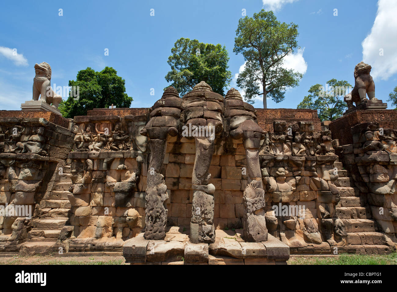 The Elephants terrace. Angkor Thom. Angkor Temples. Cambodia Stock ...