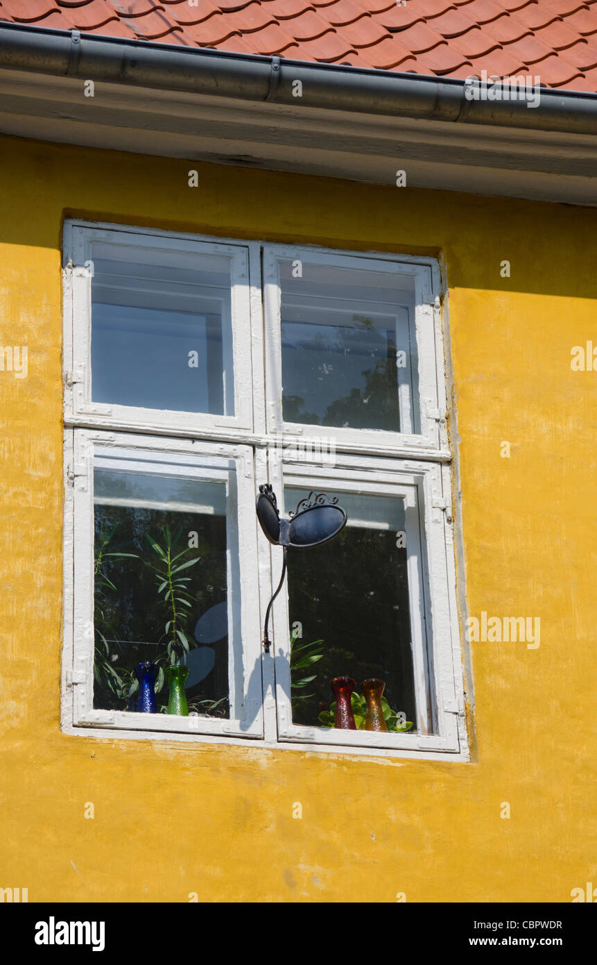 Denmark, Helsingoer. Traditional "gossip mirror" that allows residents ...