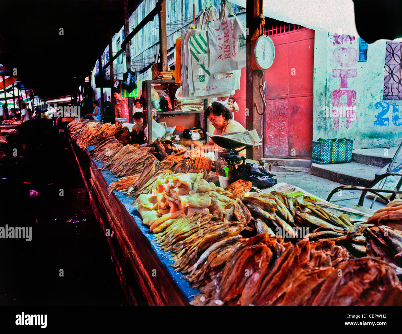 Dried fish at Belen Market a district of Iquitos a jungle city in ...