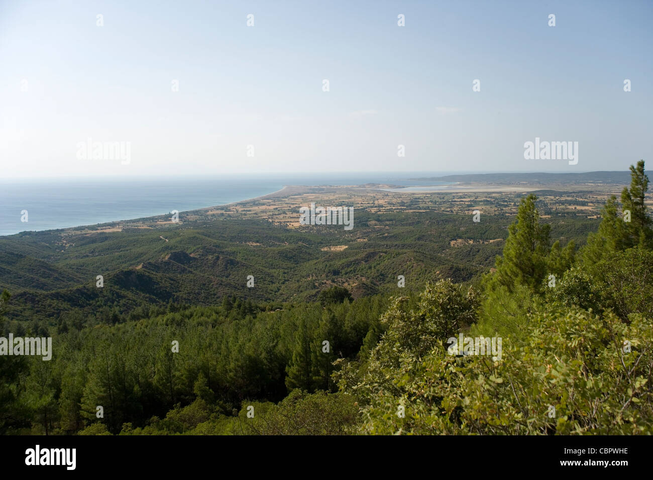 View of Suvla Bay from Chunuk Bair Hill scene of fighting in 1915 in ...