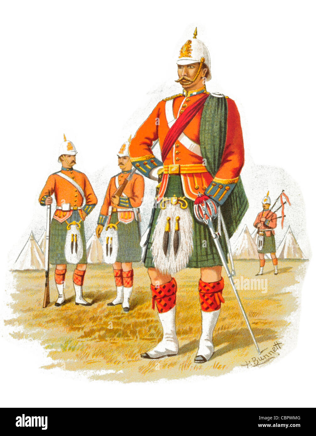 The 5th Royal Scots of Canada Montreal kilt camp tent garrison infantry ...